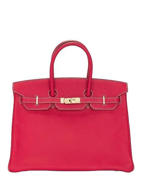 FWRD RENEW Hermes Epsom Birkin 35 Handbag - Rouge