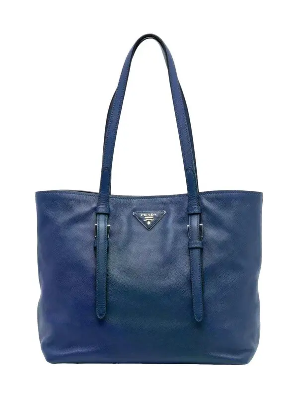 Prada Saffiano Soft Shopping Tote - Blue