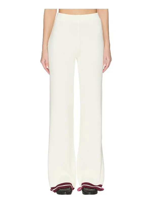 SNDYS Colton Varsity Knit Pant - Cream Contrast