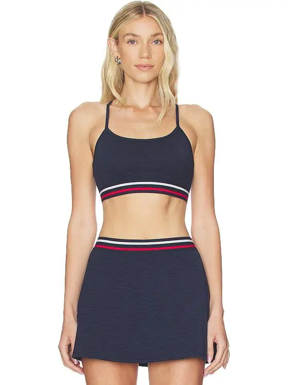 Splits59 Cali Active Rib Sports Bra In Navy - Heather Indigo