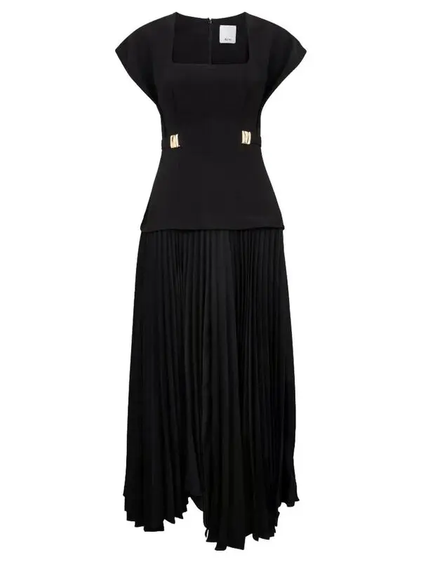 Acler Pleated Maxi Dress - Black