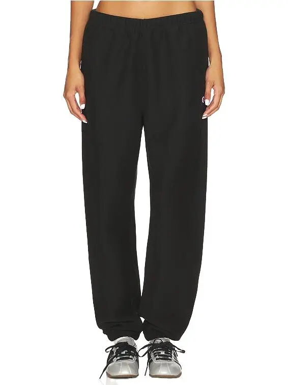Champion Essentials Reverse Weave Cinched Bottom Sweatpant - Black