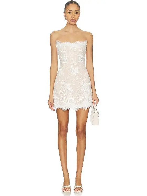 SAU LEE Sasha Lace Mini Dress - White
