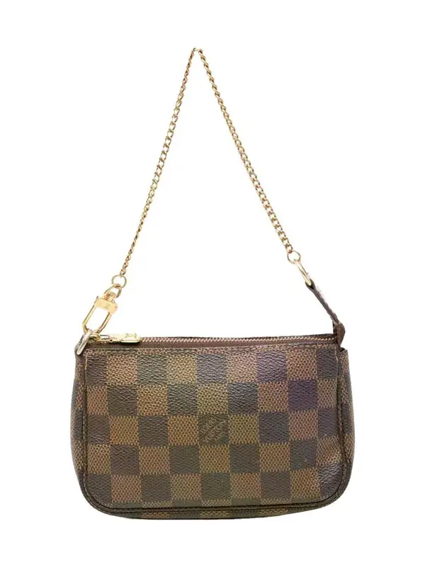 LOUIS VUITTON 2008 Damier Ebene Mini Pochette Accessoires Handbag - Brown
