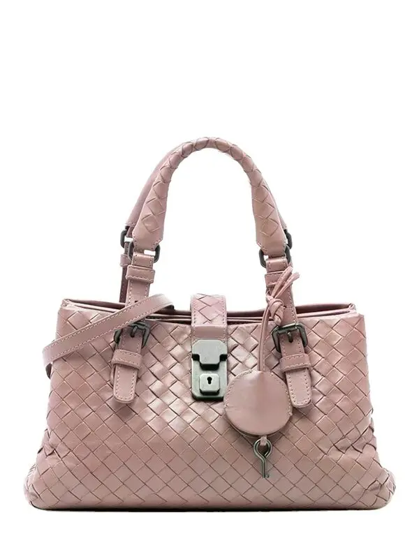 Bottega Veneta Mini Nappa Intrecciato Roma Satchel - Pink