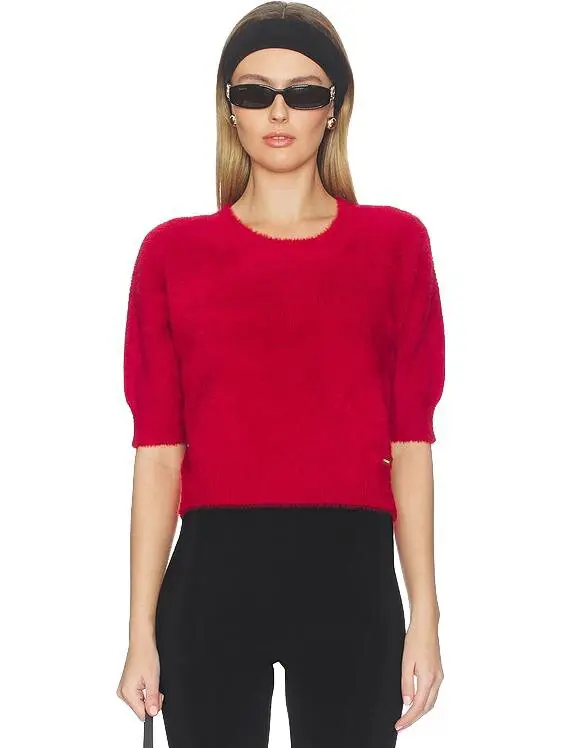 L'Agence Guinevere Short Sleeve Crop Crew - Chili Pepper