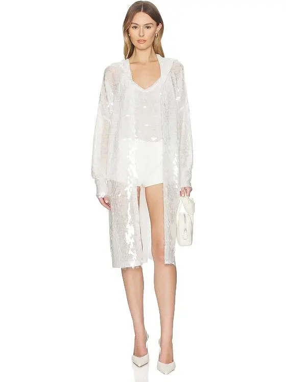 Norma Kamali Hooded Robe - White