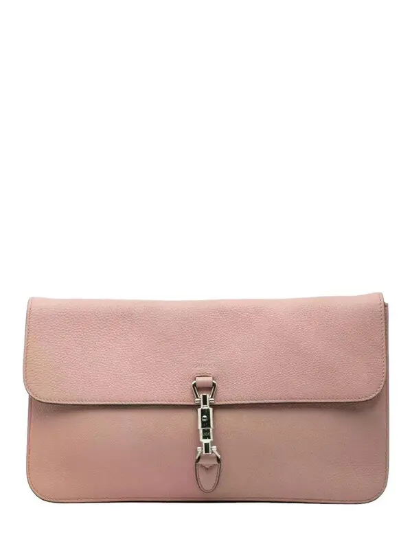 Gucci Pebbled Calfskin Soft Jackie Clutch - Pink