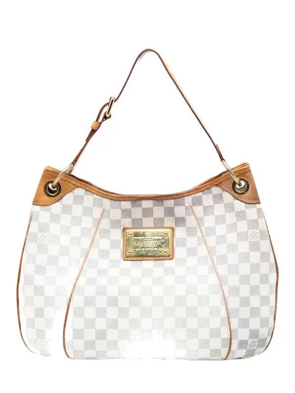 LOUIS VUITTON 2008 Damier Azur Galliera Pm Shoulder Bag - White