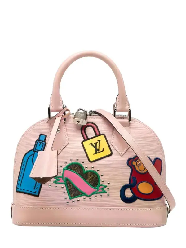 LOUIS VUITTON 2018 Epi Stickers Alma Bb Satchel - Pink
