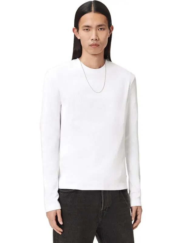 ALLSAINTS Theo Long Sleeve Crew Neck Top - White