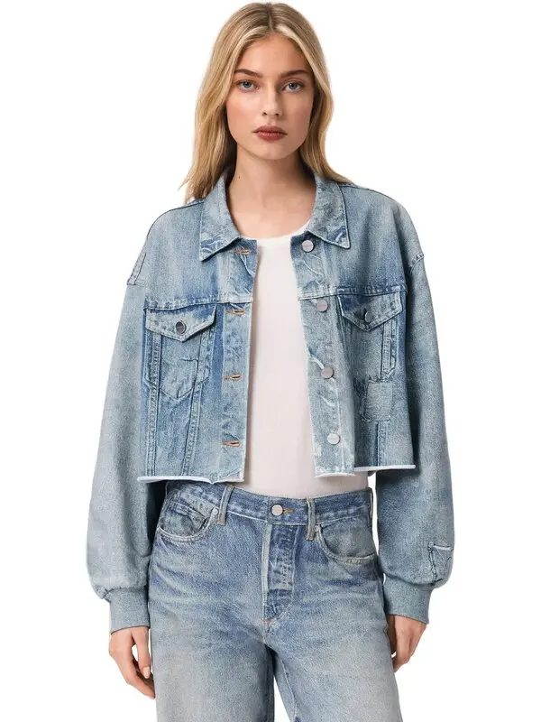 ALLSAINTS Anders Terry Illusion Shacket - Blue