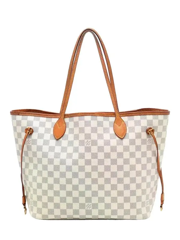 LOUIS VUITTON Damier Azur Neverfull Mm Tote Bag 2010-2019 - White