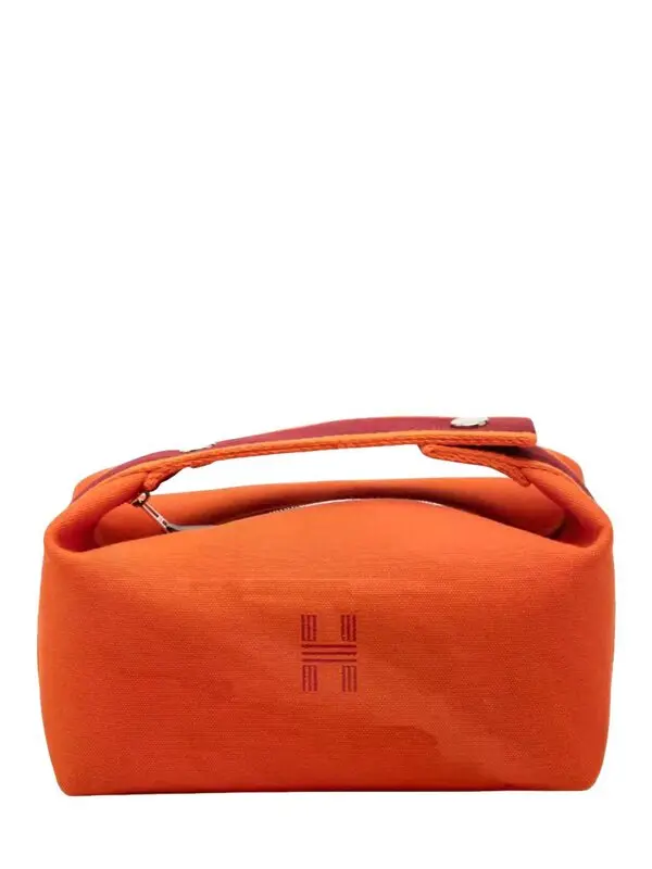 Hermès Small Toile Bride A Brac Case Vanity Bag - Orange