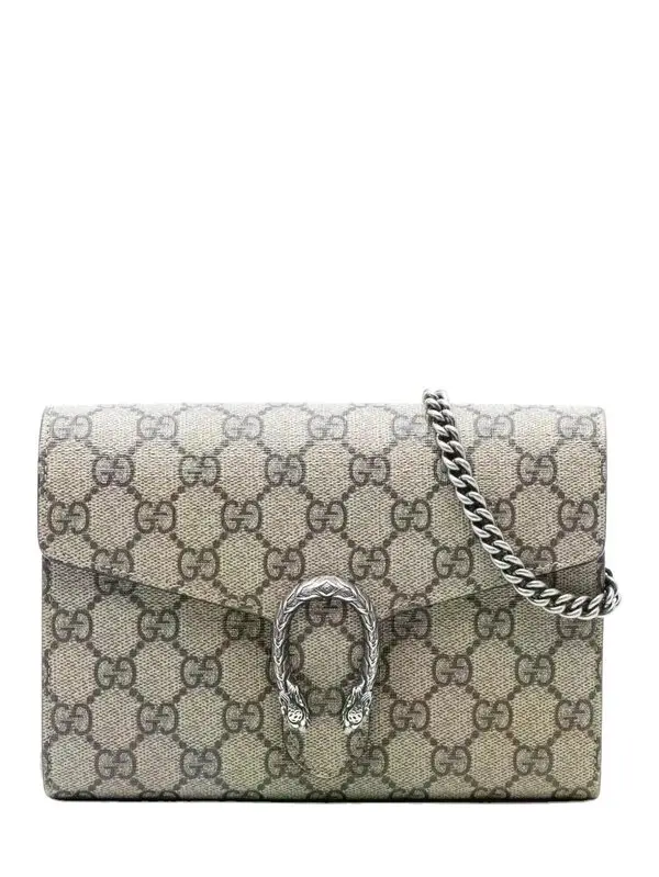 Gucci Gg Supreme Dionysus Chain Wallet - Brown