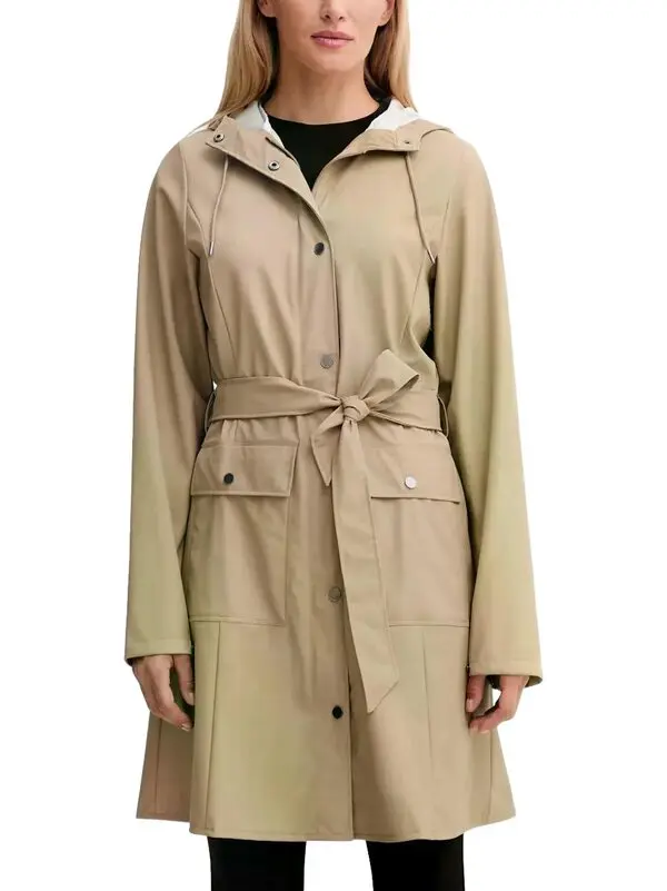 Rains Curve Hooded Parka - Neutrals