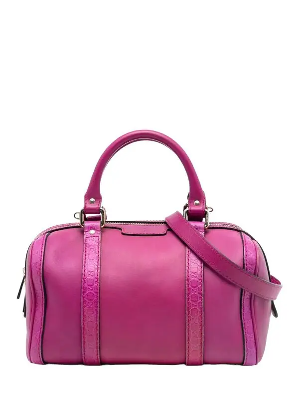 Gucci Small Microssima Trimmed Leather Boston Bag - Pink