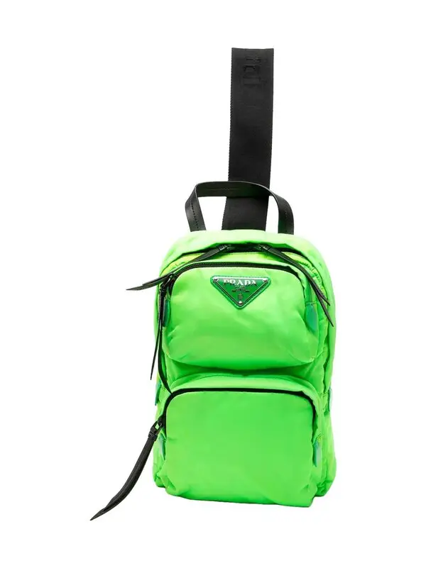 Prada Tessuto Soft Fluo Sling Backpack - Green
