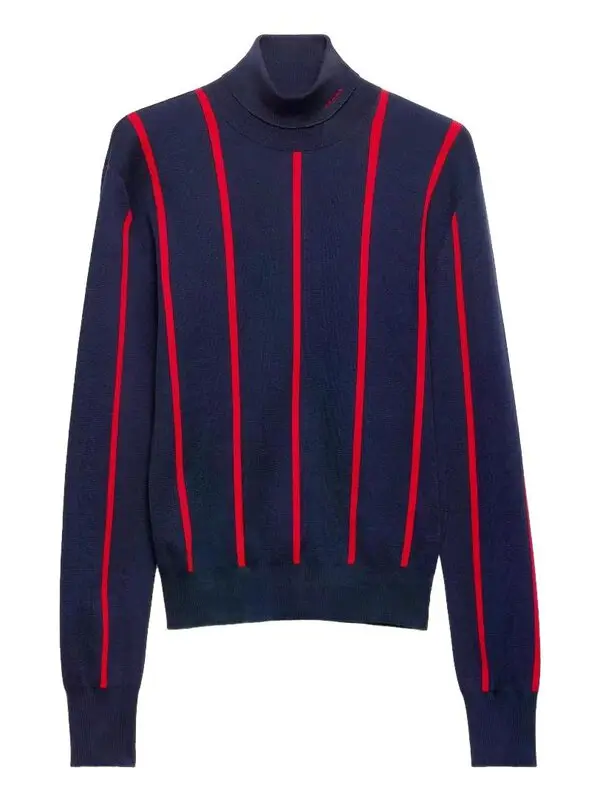 Prada Striped Intarsia Sweater - Blue