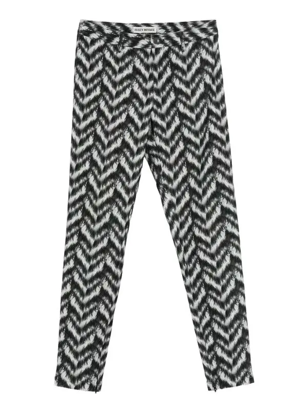 Issey Miyake Patterned Stretch Trousers - Black