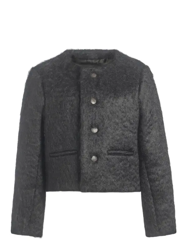 TESS LORENZ Cardigan Jacket In Mohair Blend - Black
