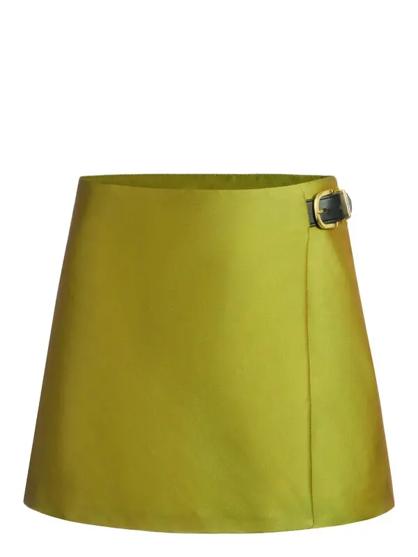 Tess Lorenz Mini Wrap Skirt - Chartruse
