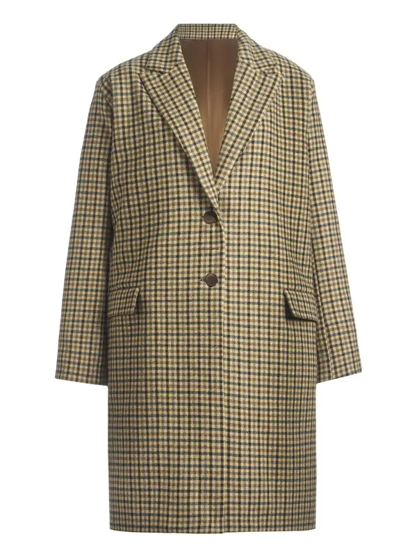 Tess Lorenz Wool Overcoat - Brown & Black Check