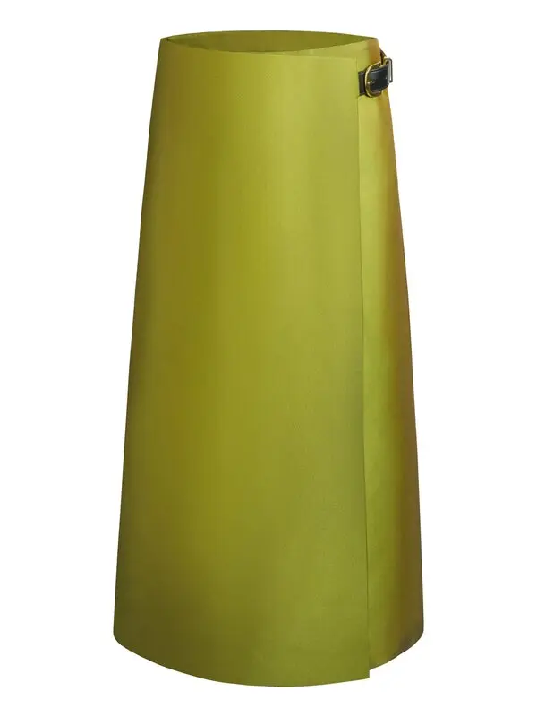Tess Lorenz Wrap Skirt In Viscose - Chartruse