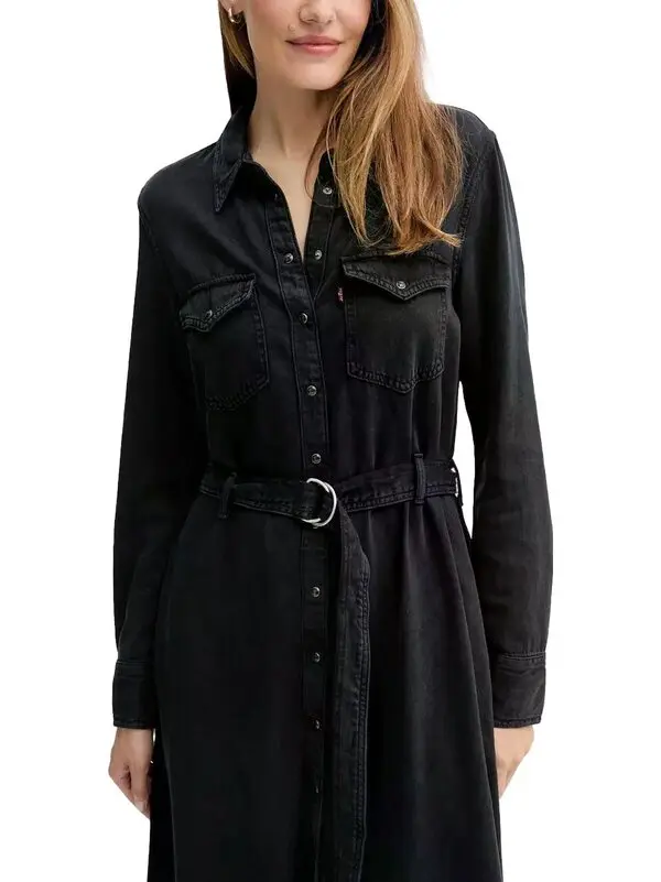 LEVI'S Belted Denim Shirt Dress - Black