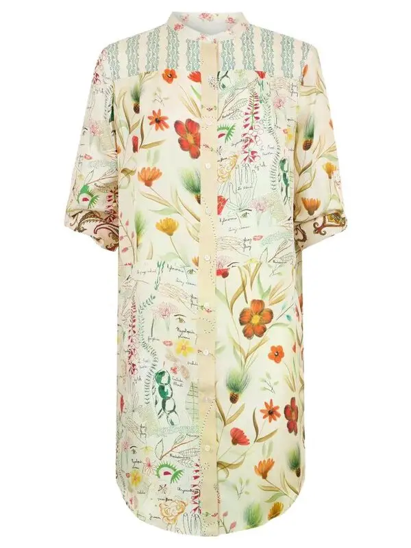 La Prestic Ouiston Floral-print Open It Dress - Neutrals