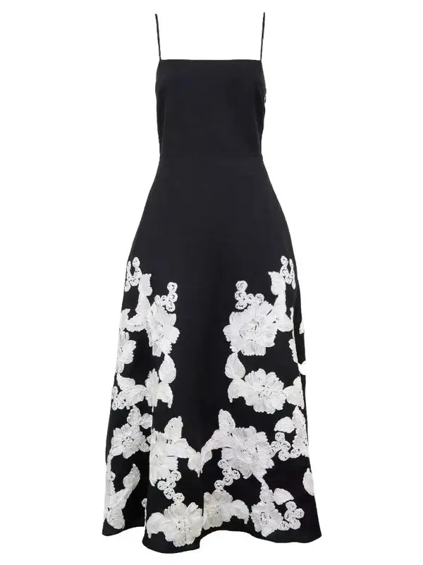 Simkhai Annabella Floral Midi Dress - Black