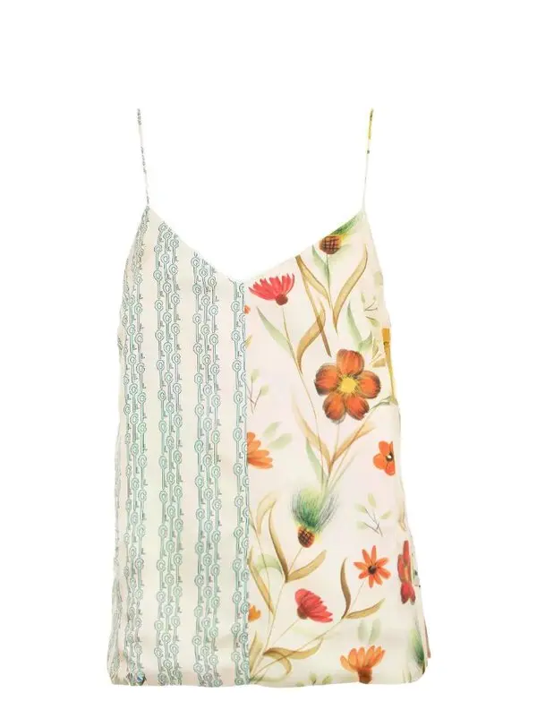 La Prestic Ouiston Fragola Floral-print Top - Neutrals