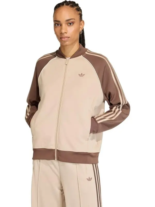 Adidas Sst Loose Tracktop - Stone Khaki / Stone Khaki / Wonder White