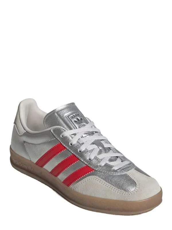 Adidas Gazelle Indoor Sneakers - Silver Metallic / Better Scarlet / Grey One