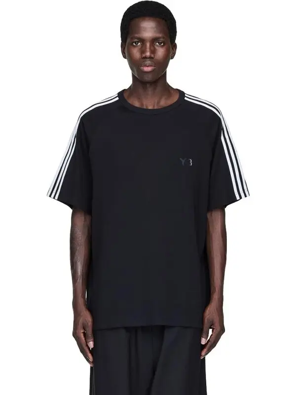 Adidas Short Sleeve 3-stripes Tee - Black
