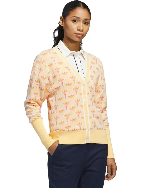 Adidas Originals All Over Cardigan - Yellow / Ice Tangerine