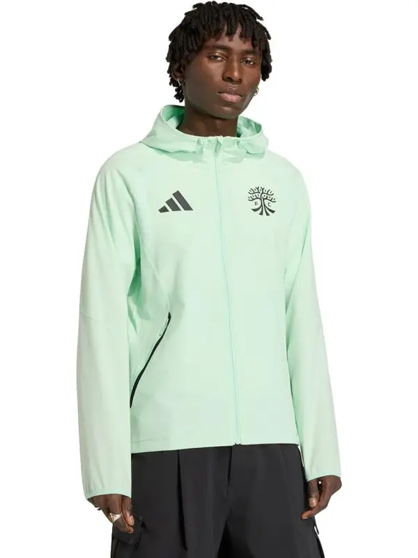 Adidas Austin Fc Tiro Travel Full Zip Windbreaker - Frozen Green / Black