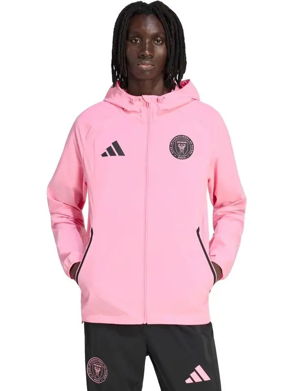 Adidas Inter Miami Cf Tiro Travel Full Zip Windbreaker - Bliss Pink / Black