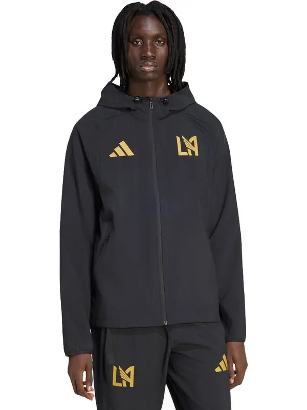 Adidas Los Angeles Soccer Club Tiro Travel Full Zip Windbreaker - Black / Khaki
