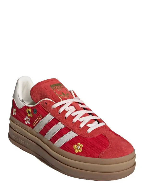 Adidas Gazelle Bold Sneakers - Better Scarlet / Off White / Yellow