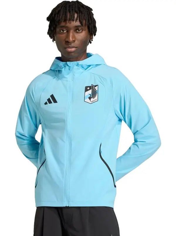 Adidas Minnesota United Fc Tiro Travel Windbreaker - Zenith / Black