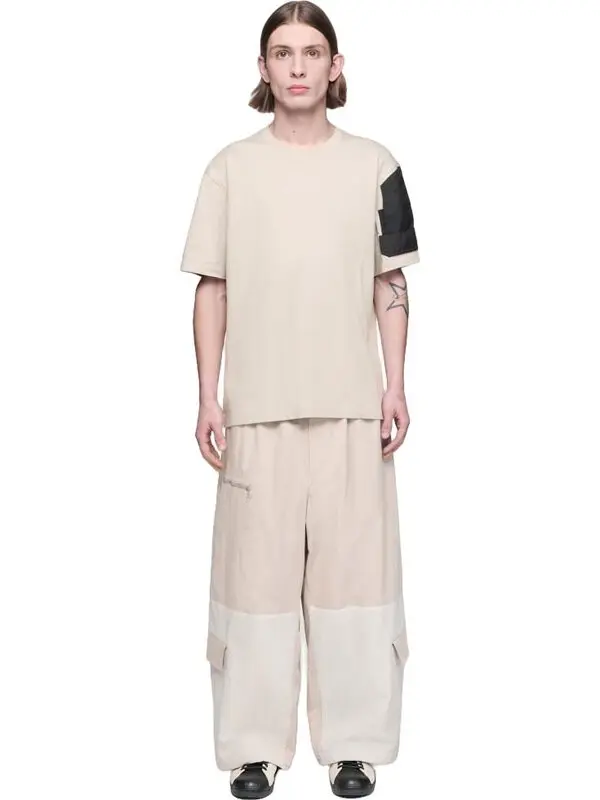 Adidas Y-3 Cropped Straight Leg Pants - Light Brown / Chalk Pearl