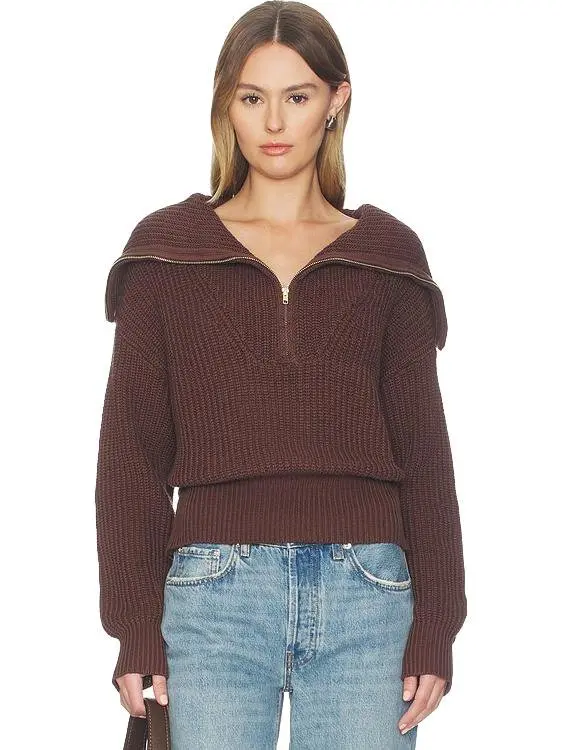 SNDYS. Hayley Zip Jumper - Chocolate