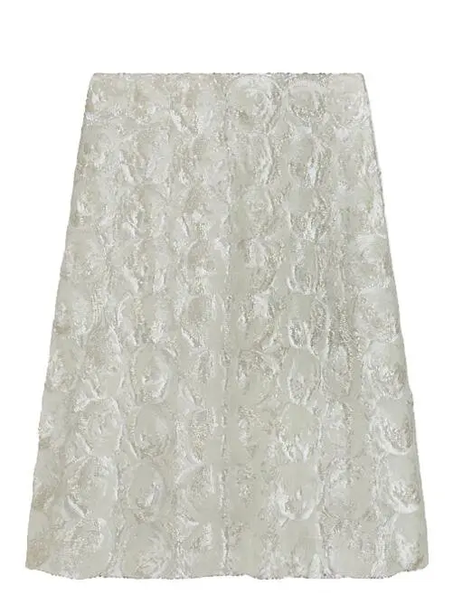 Tory Burch Embellished Sequin A-line Skirt - Marshmallow