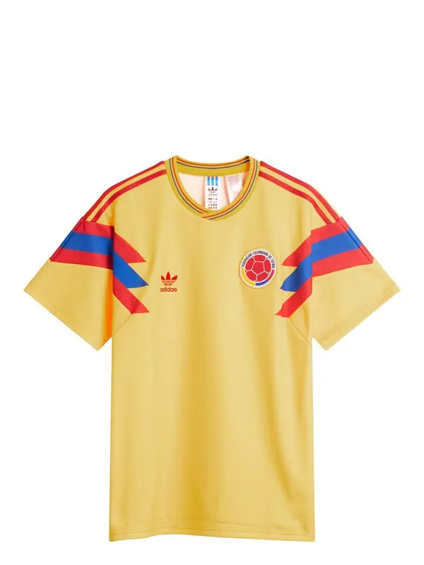 Adidas Colombia 1990 Away Jersey Top - Bold Gold