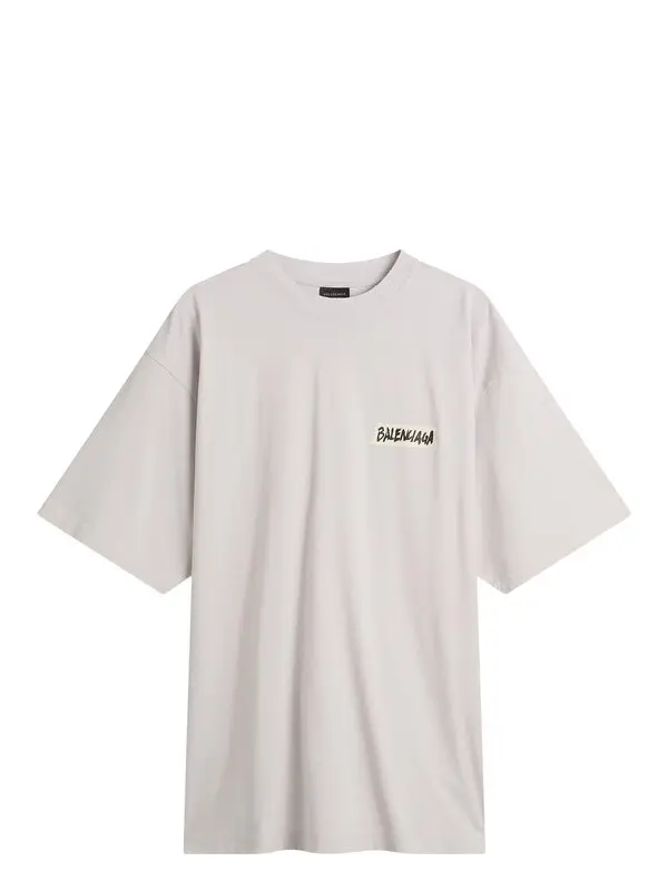 Balenciaga Masking Tape Jersey T-shirt - Dirty White