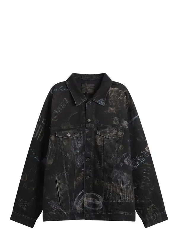 Balenciaga Washed Crayon Oversized Jacket - Black Fade Out