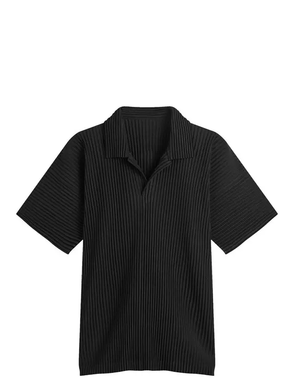 Issey Miyake Pleat Polo Shirt - Black