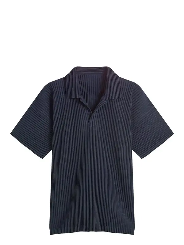 Issey Miyake Pleat Polo Shirt - Navy