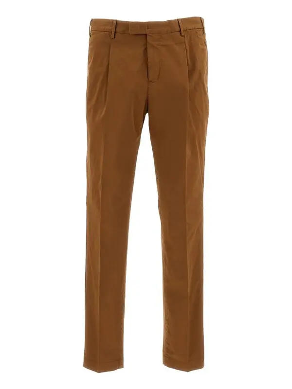 PT TORINO Master Stretch Satin Trousers - Brown
